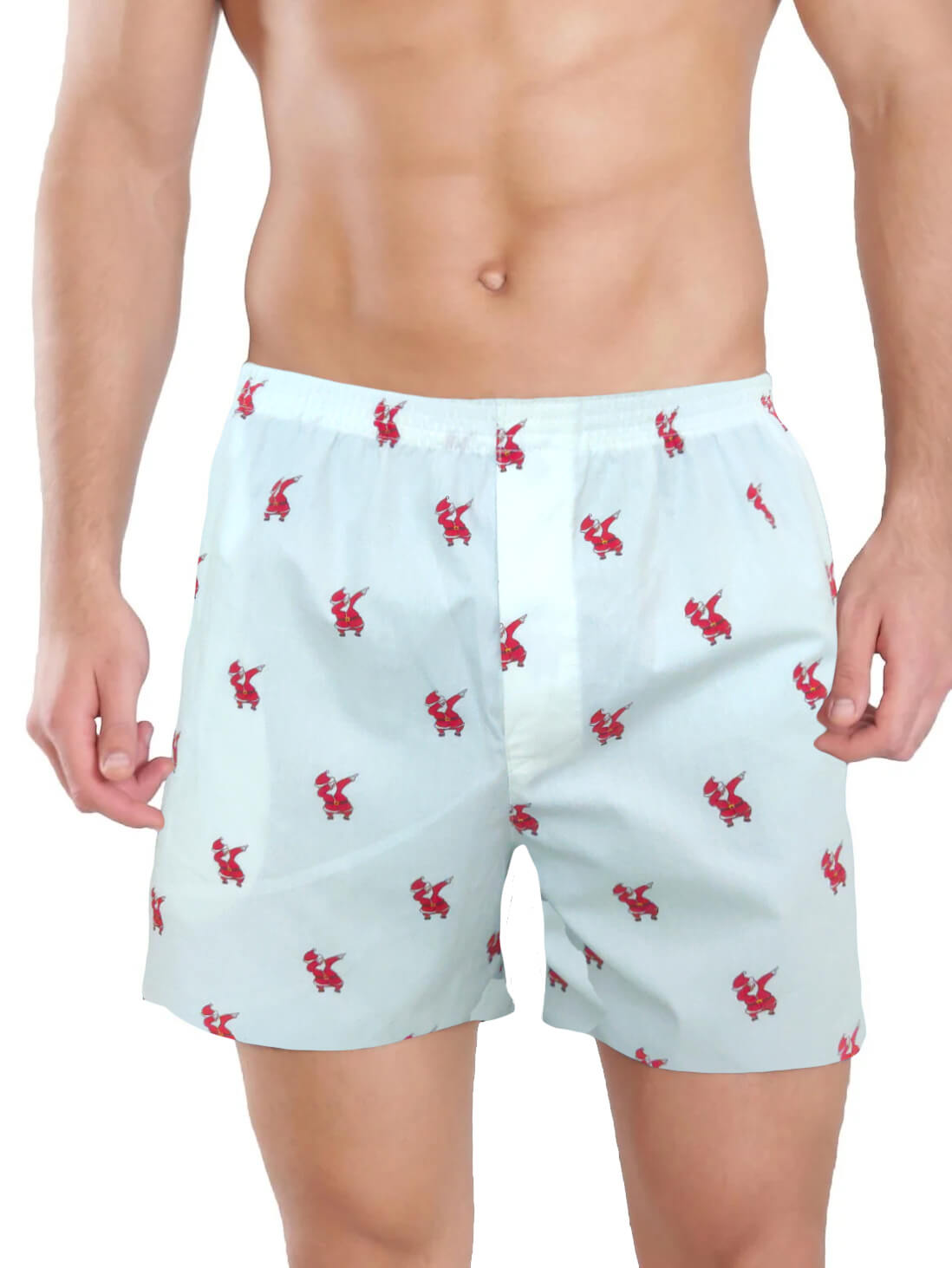 White Santa Printed Premium Boxers | Amogue